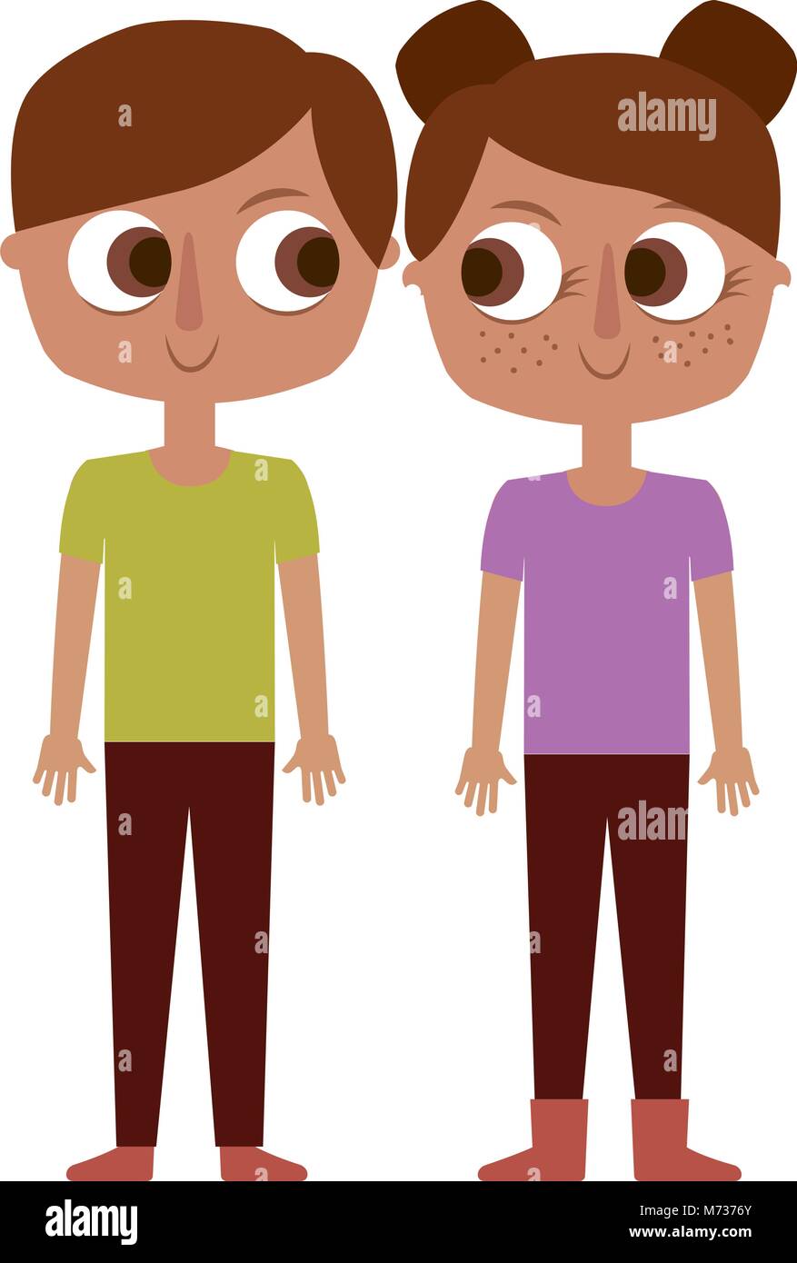 brother and sister happy children cartoon Stock Vector Image & Art - Alamy