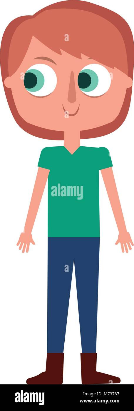 cartoon little boy is standing character Stock Vector Image & Art - Alamy