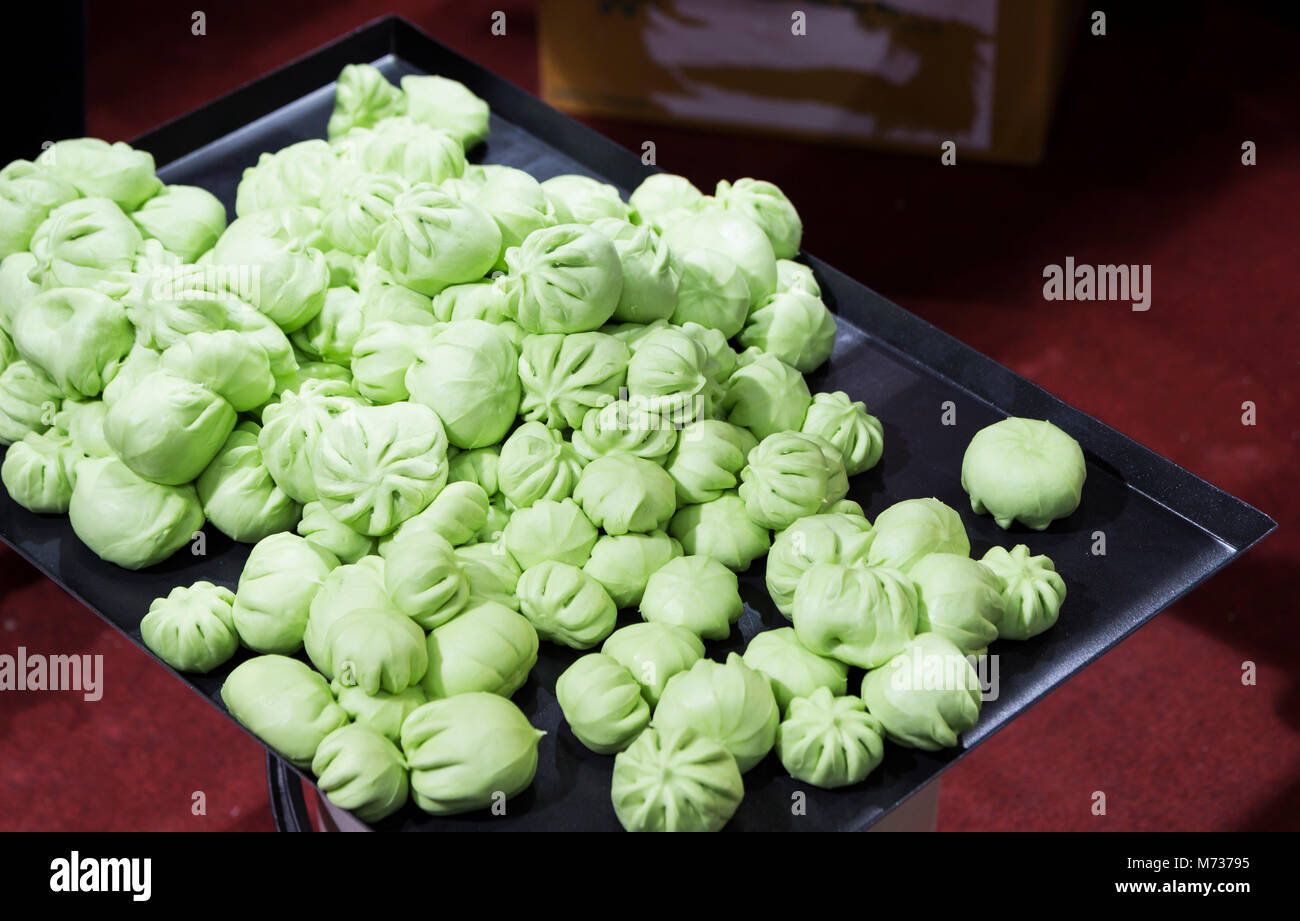 Steam buns mass production process ; by automated machine Stock Photo ...