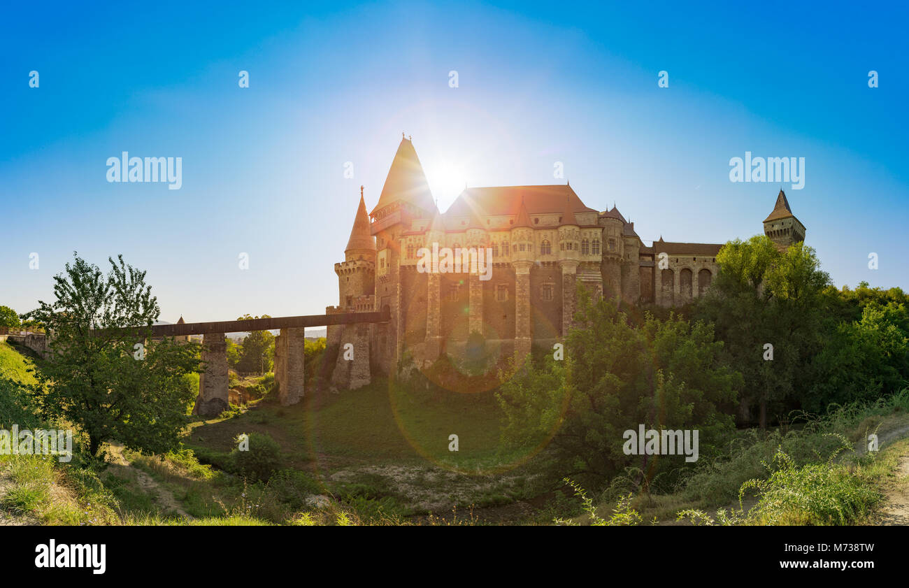 Medieval castle Gothic-Renaissance in Hunedoara (Transylvania) . The ...