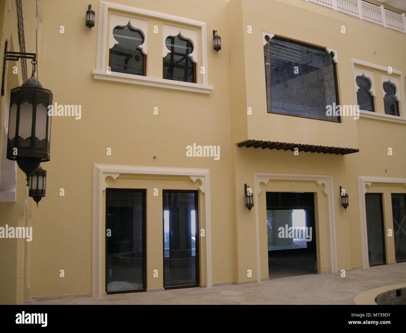 Arabic structures resembling an historic village built in this indoor ...