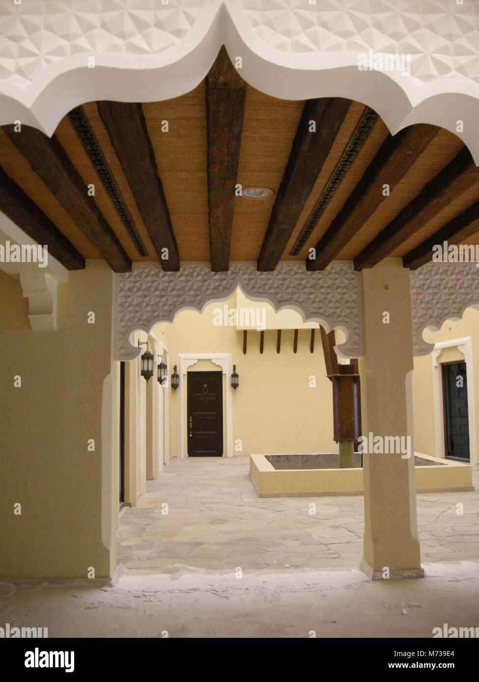 Arabic structures resembling an historic village built in this indoor ...
