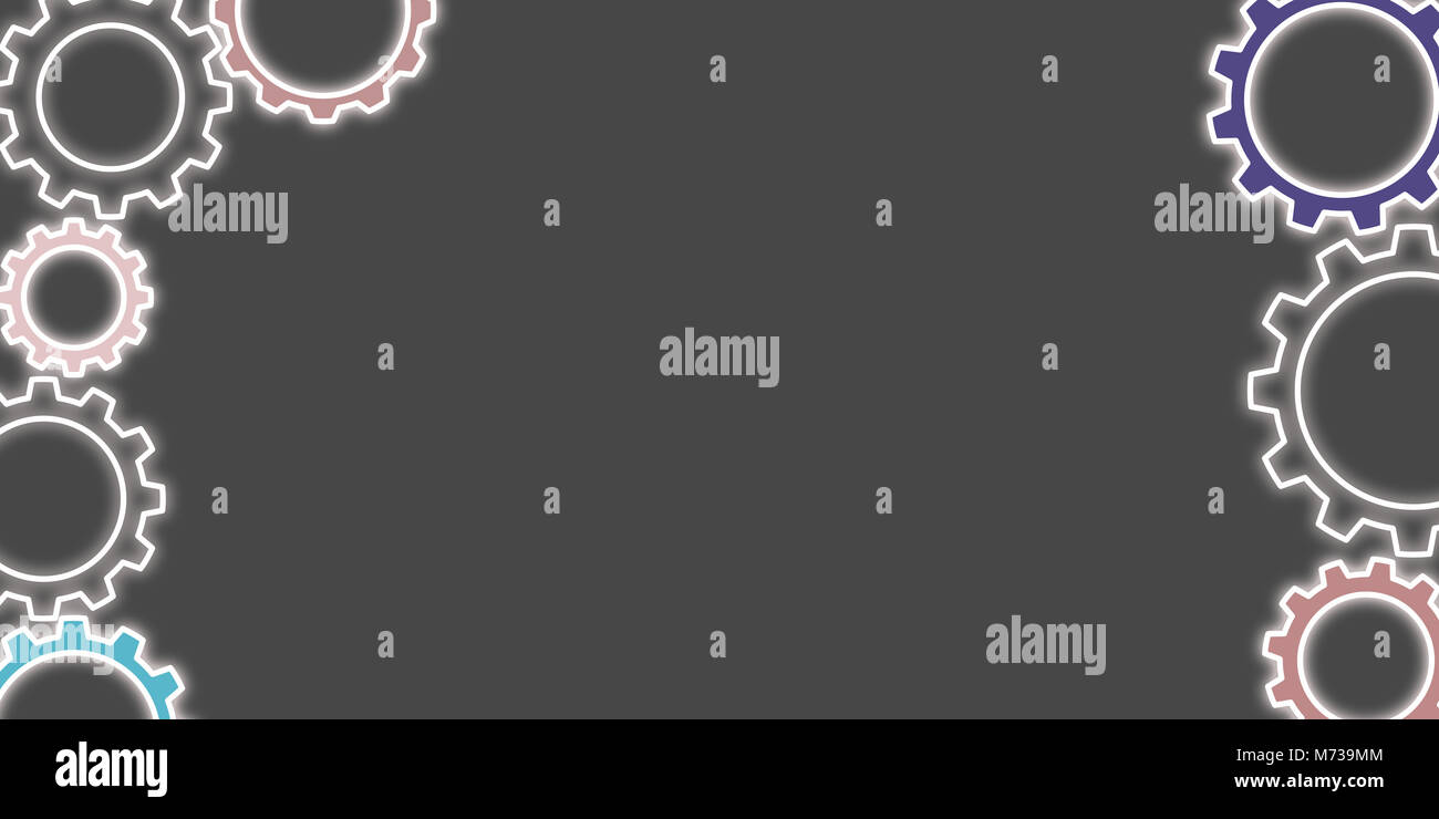 simple cogs and gears illustration backdrop - copy space Stock Photo ...