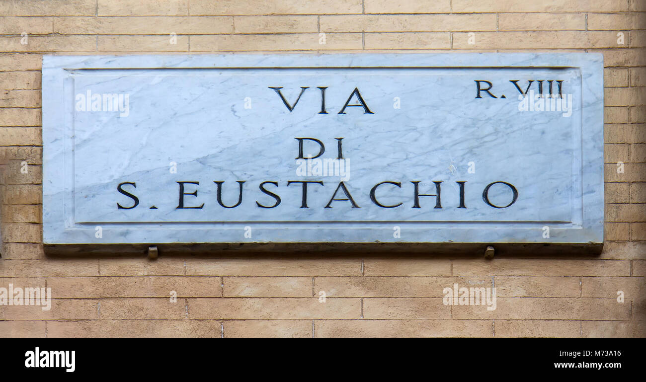 Street sign in Rome, Italy Stock Photo - Alamy