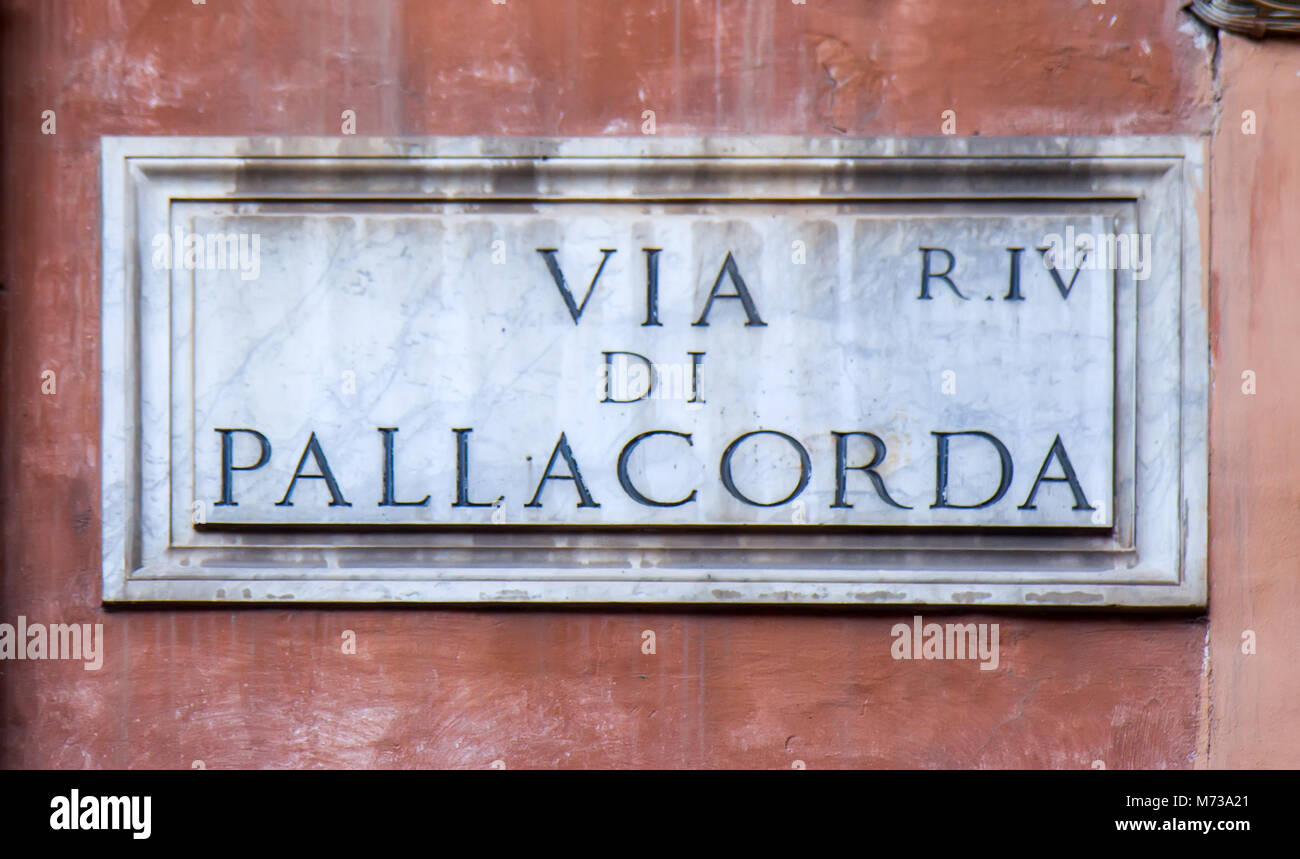Street sign in Rome, Italy Stock Photo - Alamy