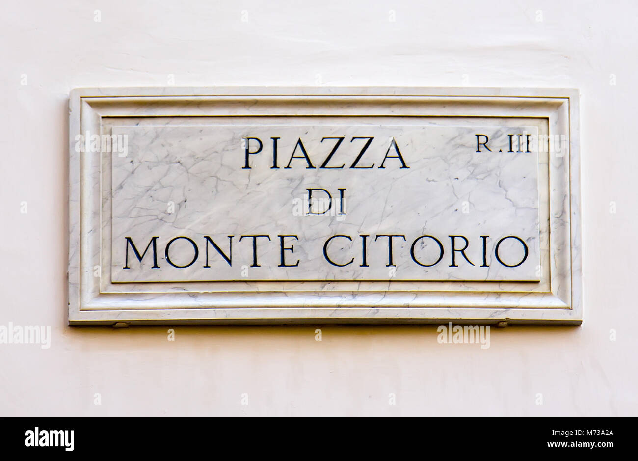 Street sign Piazza di Monte Citorio in Rome, Italy Stock Photo - Alamy
