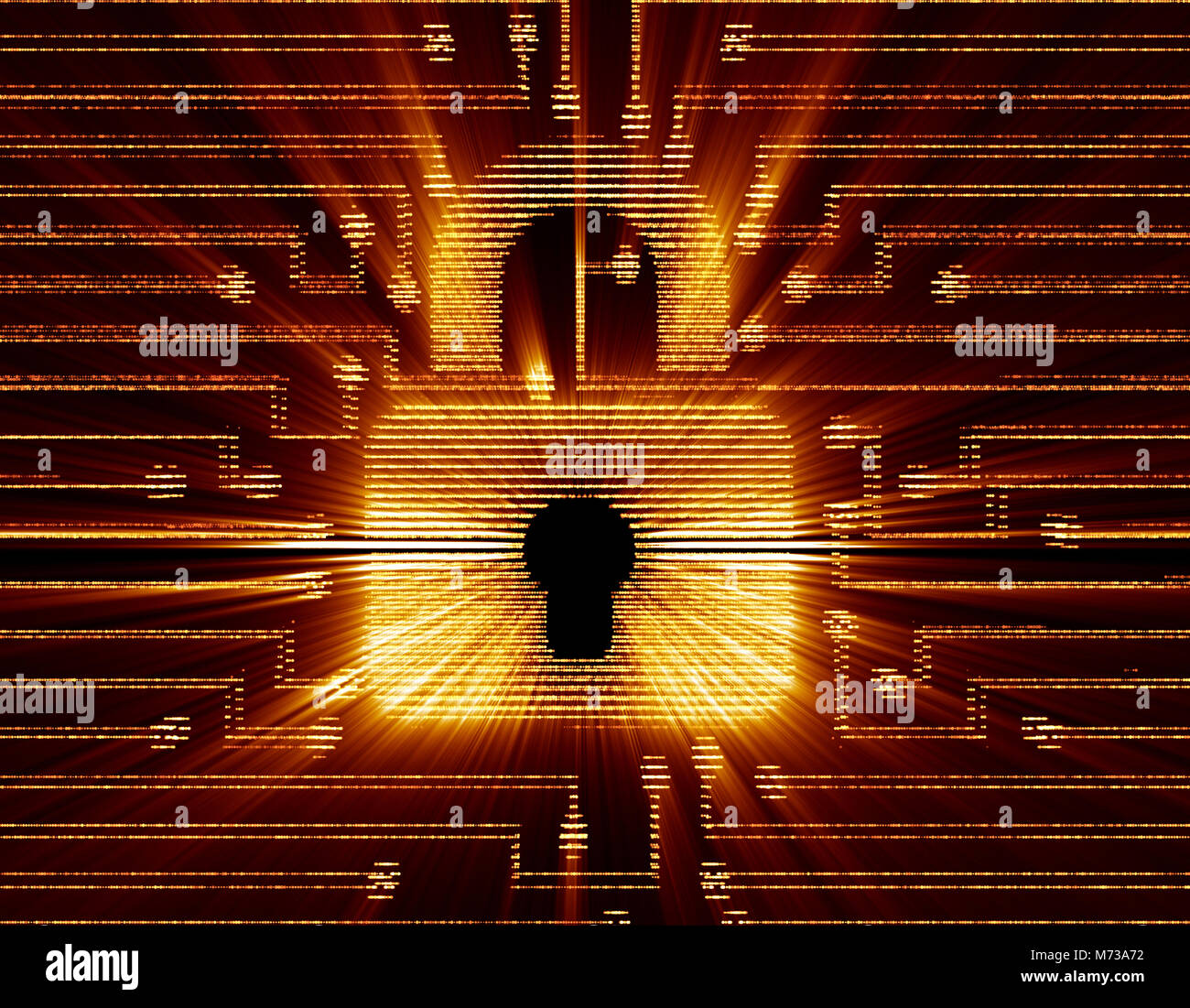 Glowing locks, composition circuit board, technology explosion Stock ...