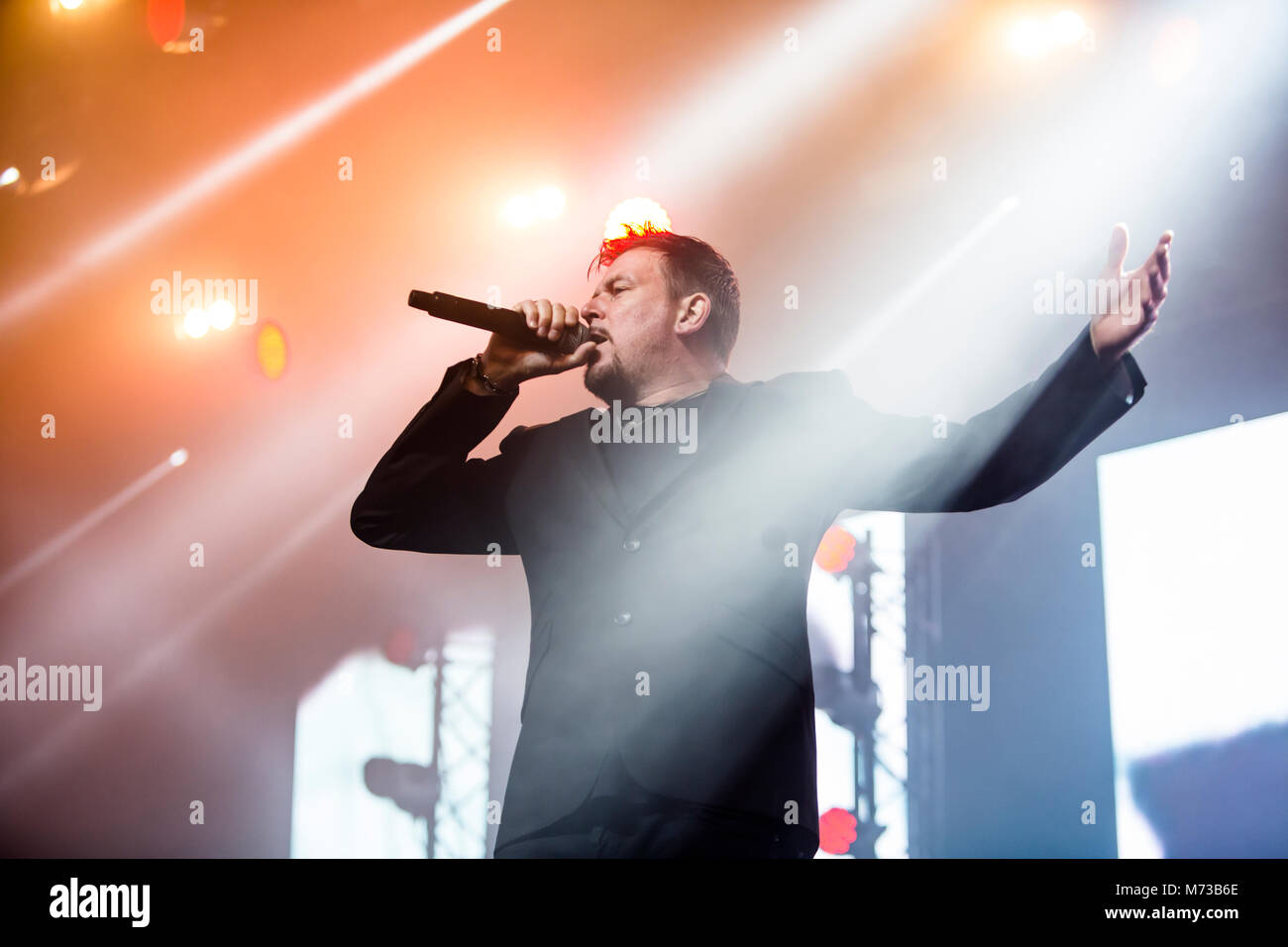 Norway, Bergen - April 29, 2019. The English boy band East 17 performs ...
