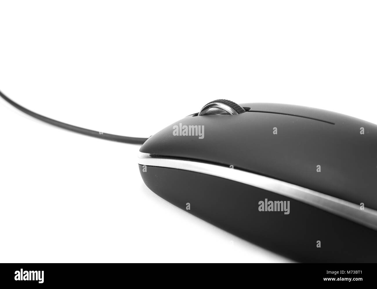 Computer mouse with black cable on the white Stock Photo - Alamy