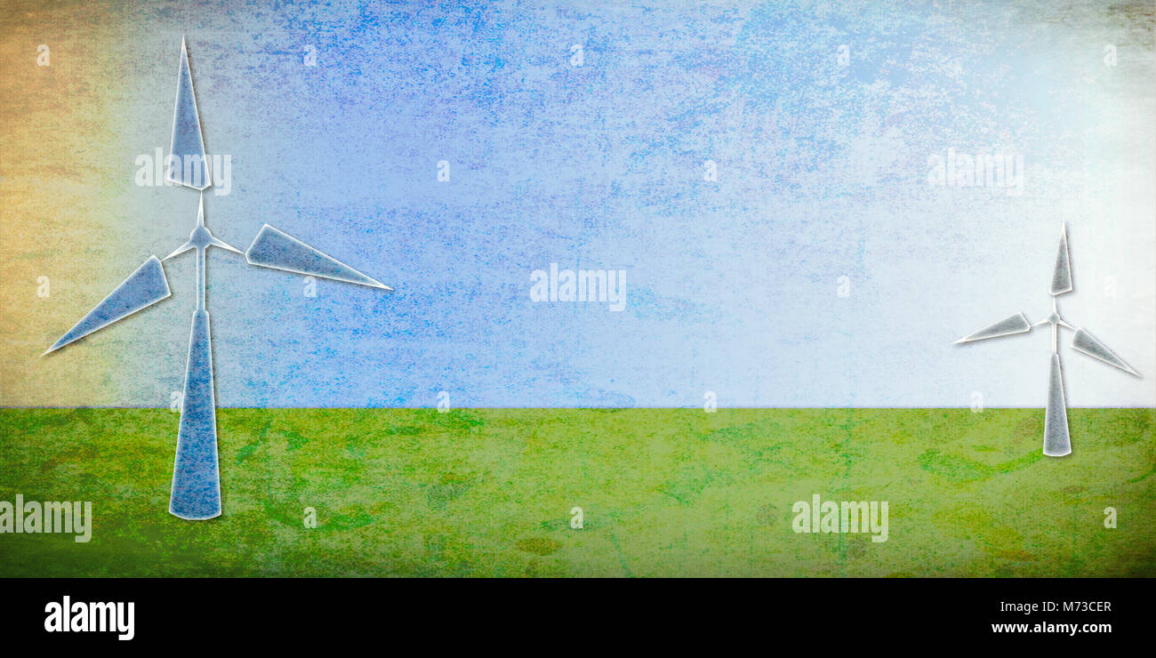 wind turbine power generator against a simple background - renewable ...