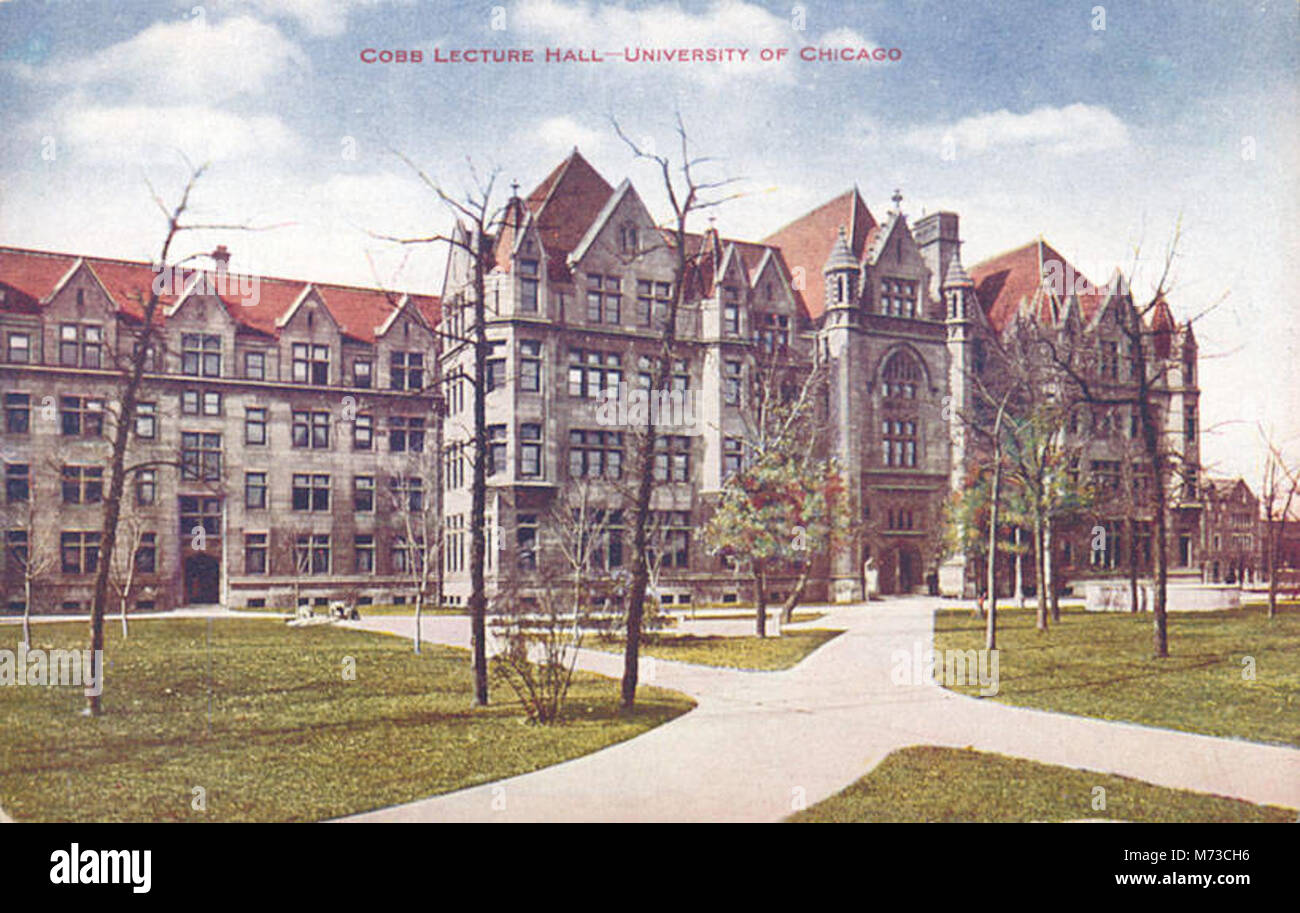 A photograph of Cobb Lecture Hall at the University of Chicago, an ...