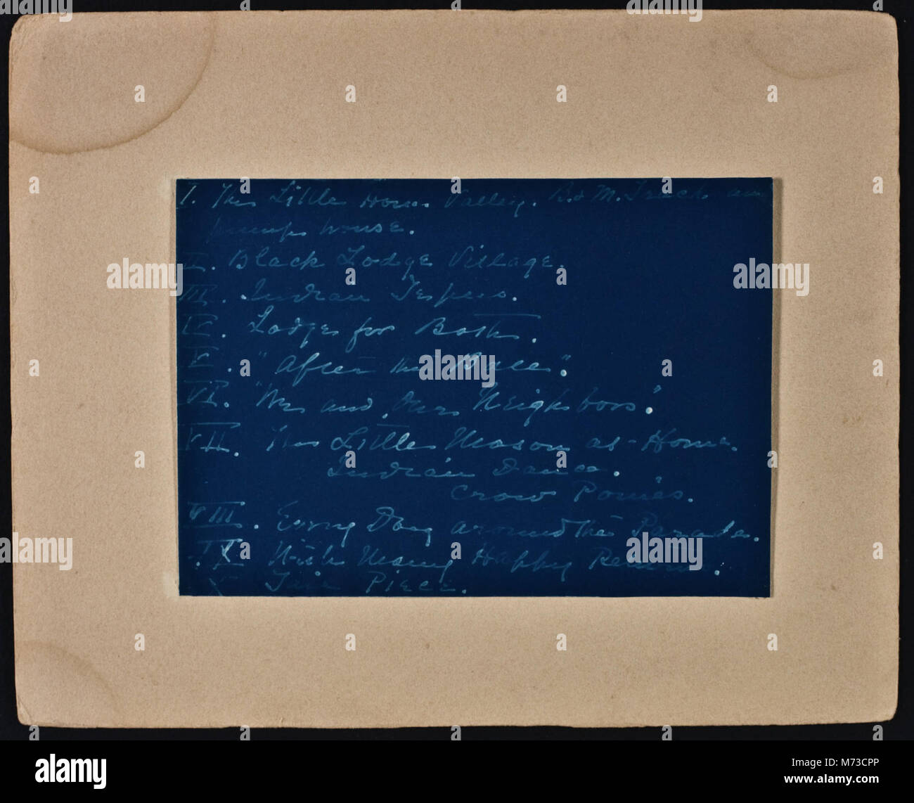 A collection of blueprint photographs depicting Native American life ...