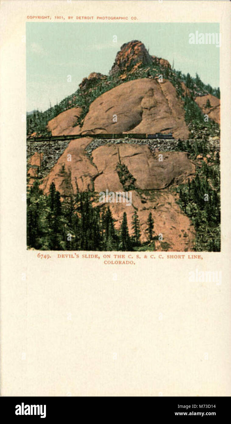 Devil’s Slide in Colorado, shown in a vintage image, is a distinctive ...