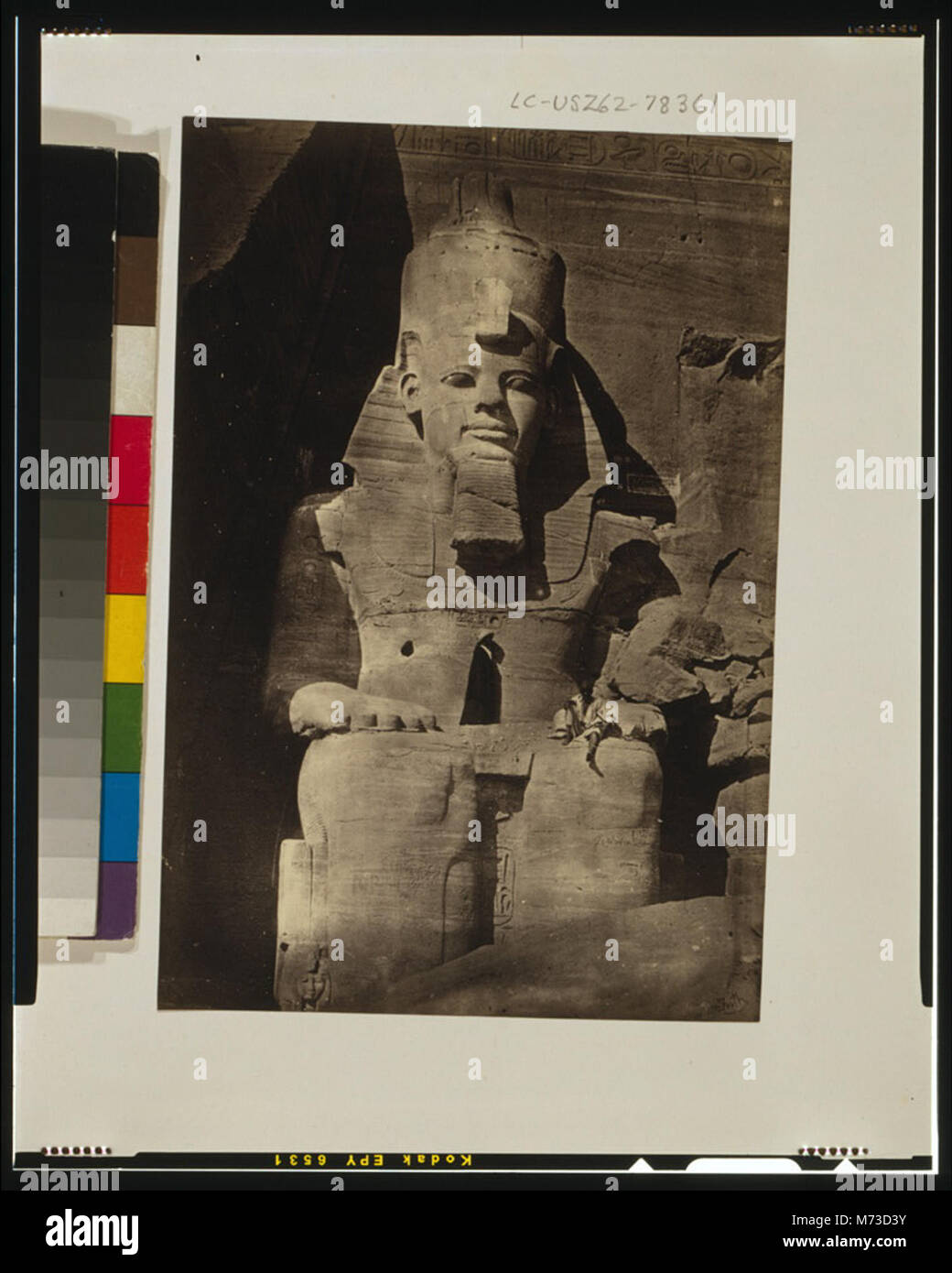 The colossal figure at Abou Simbel, Nubia, captures the grandeur of ...
