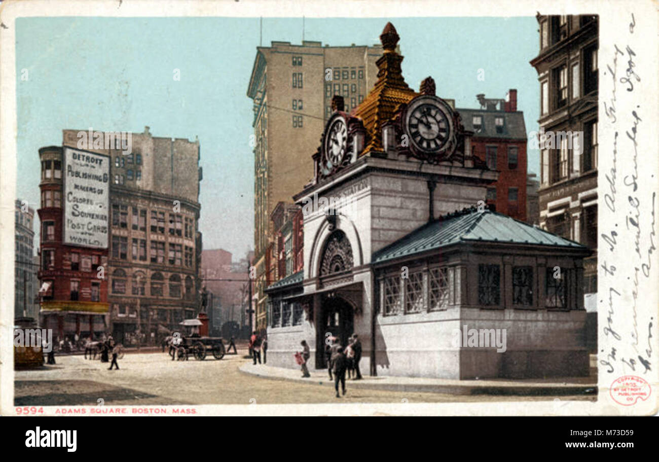 A view of Adams Square subway station, an important transportation hub ...