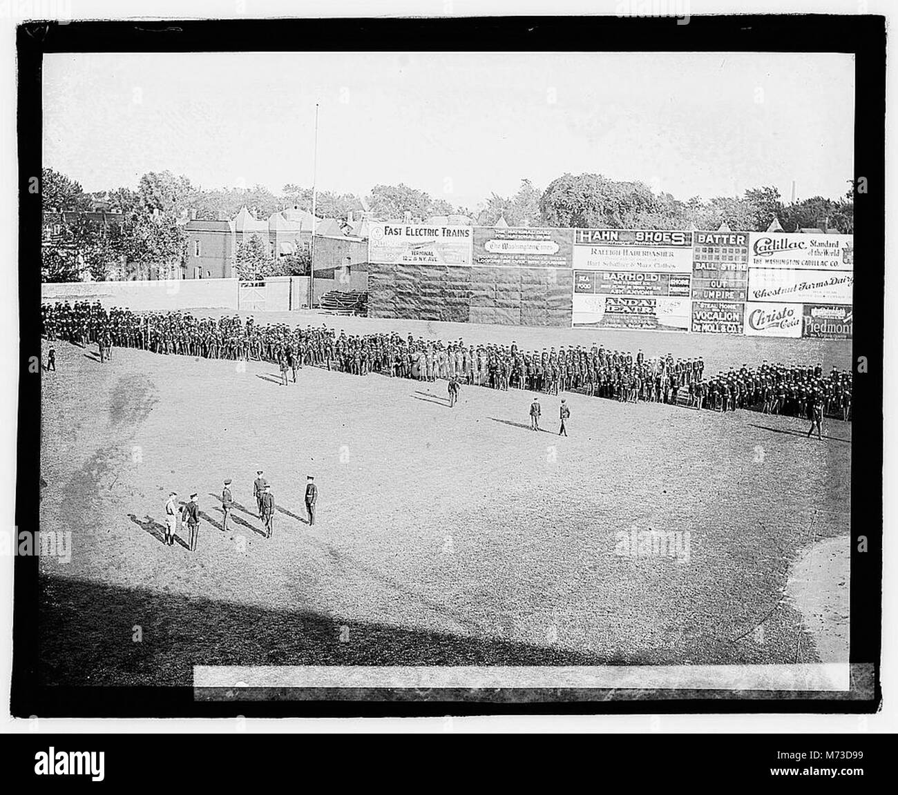 A 1922 photograph showing a military competition drill, showcasing ...