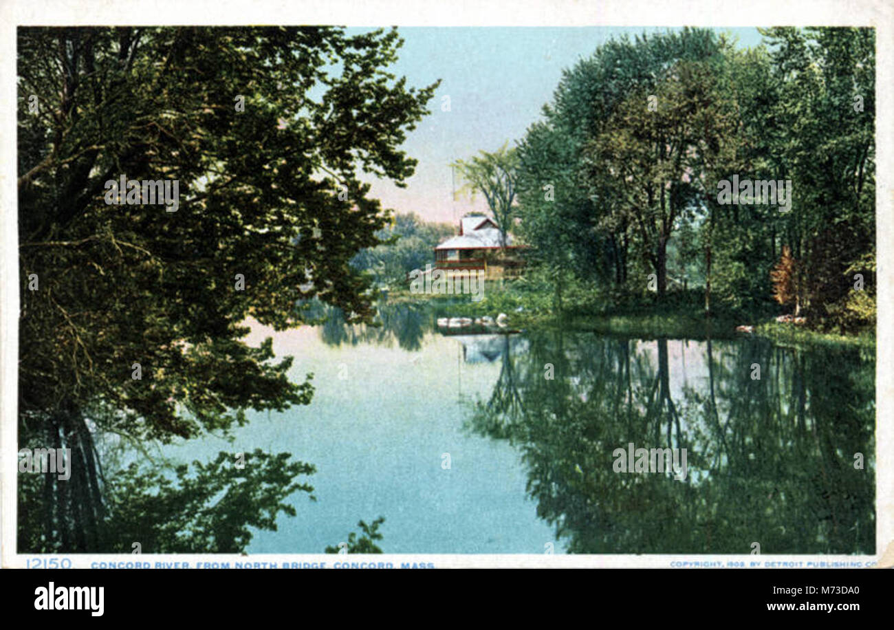 A scenic photograph of the Concord River from the North Bridge in ...
