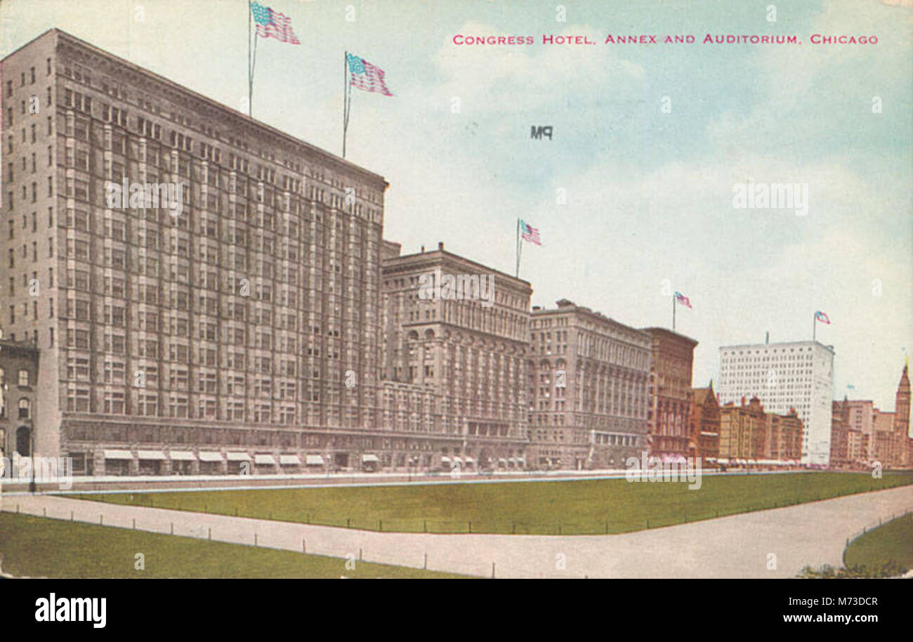 The Congress Hotel, Annex, and Auditorium in Chicago, known for its ...