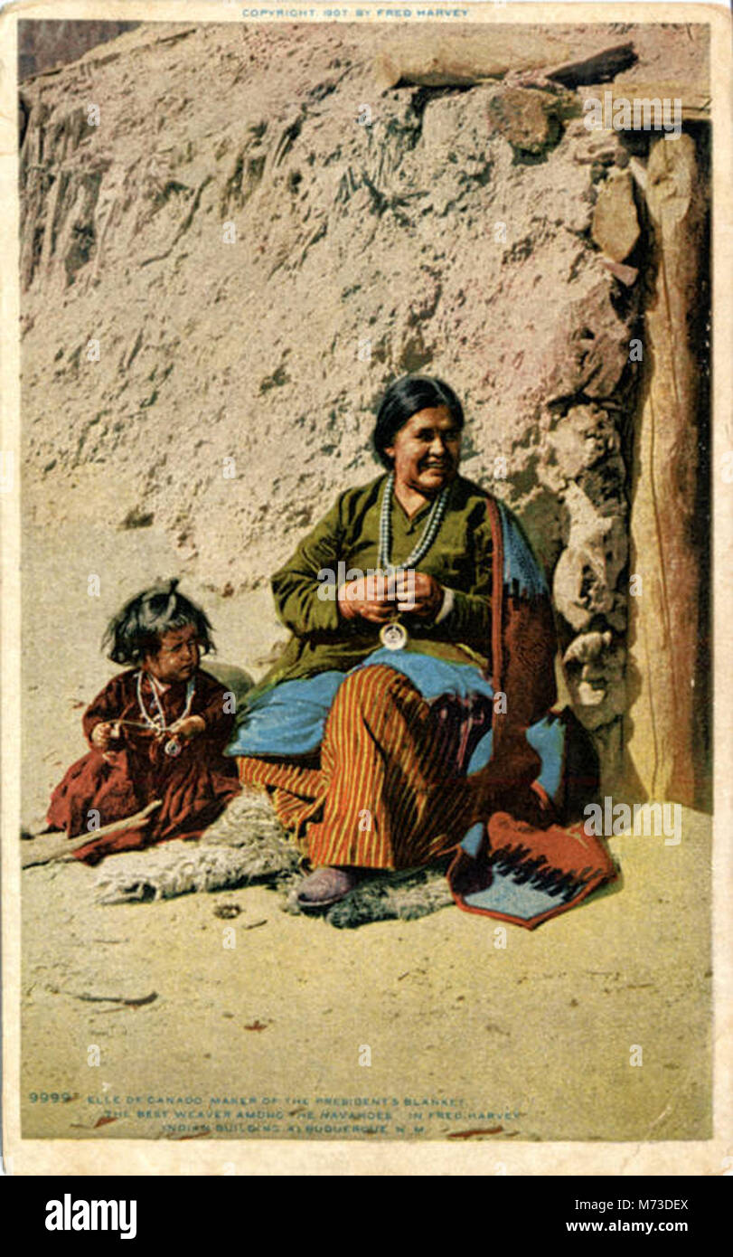 A portrait or photograph of Elle of Ganado, a renowned Navajo weaver ...