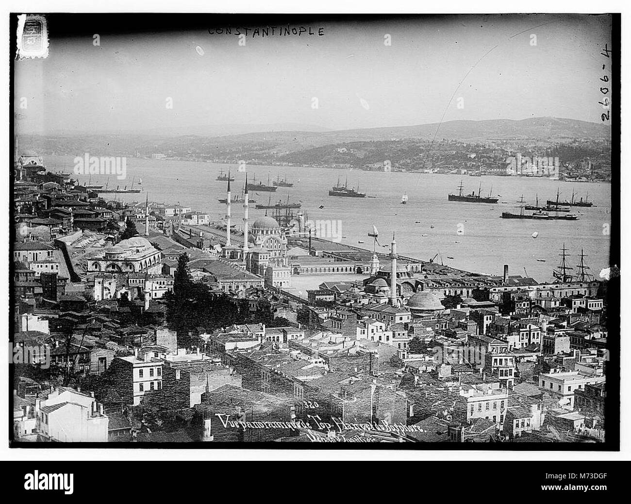 This photograph depicts a historical view of Constantinople (modern-day ...