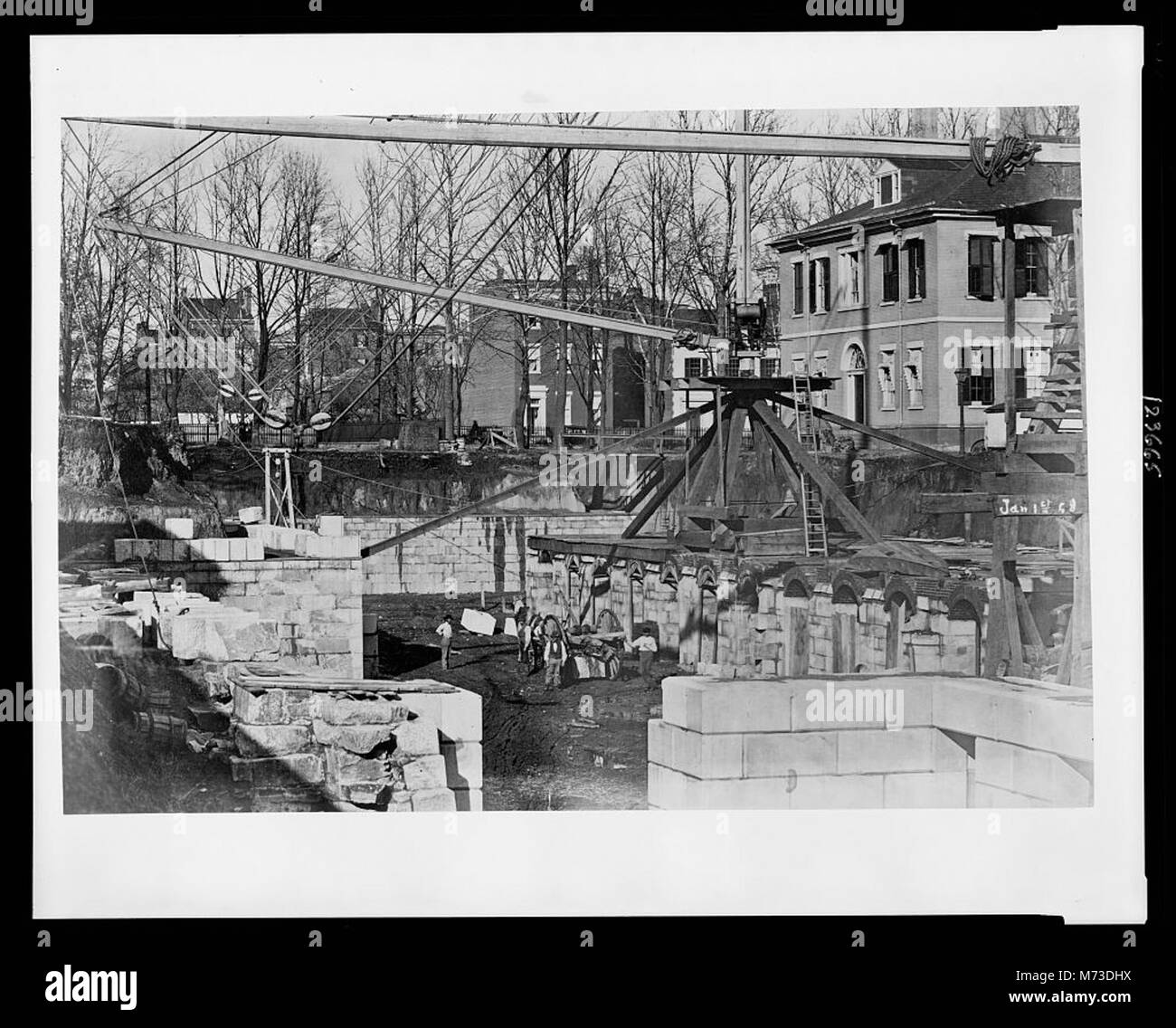 An image depicting the construction of the U.S. Treasury Building in ...