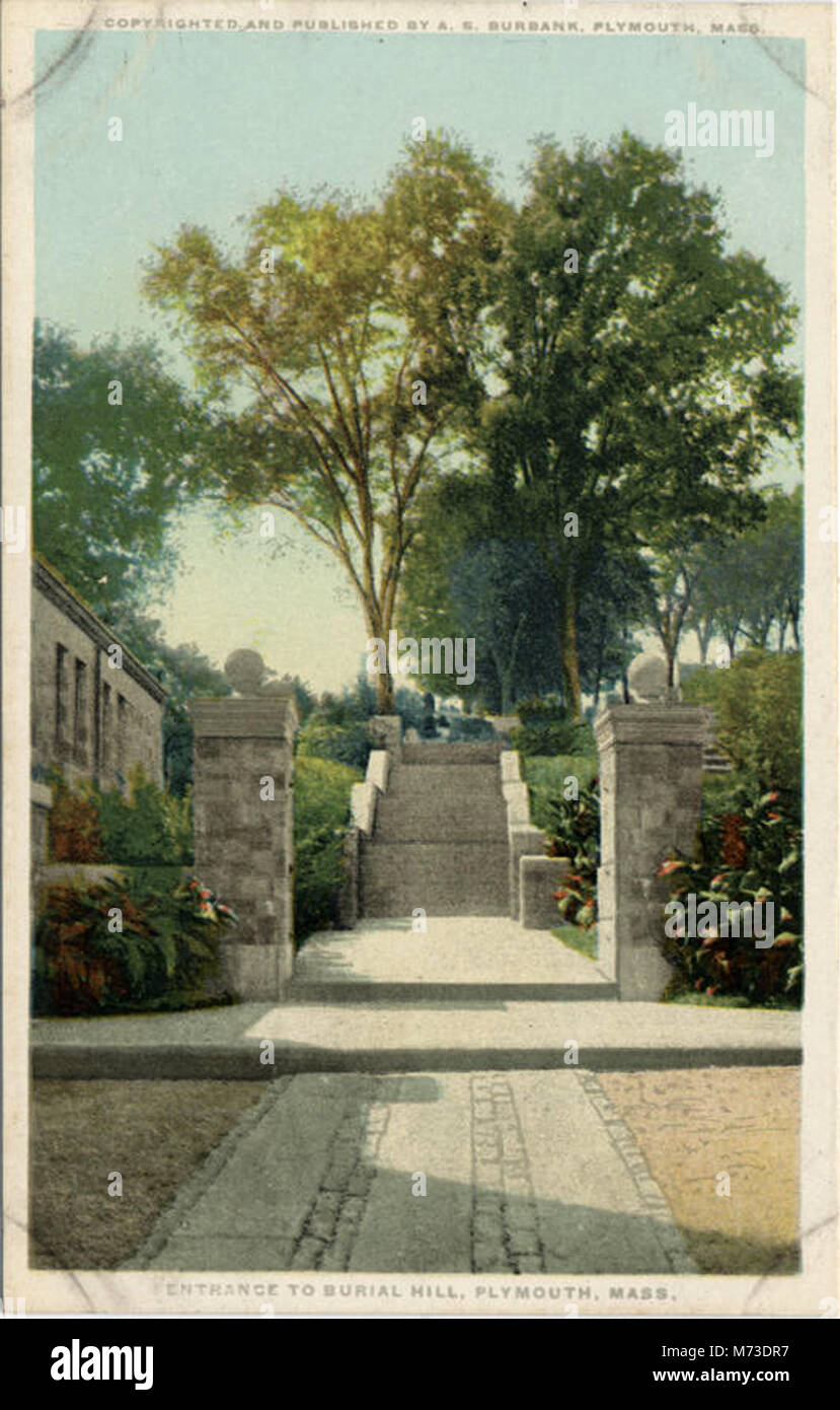 A photograph of the entrance to Burial Hill, taken by A. S. Burbank ...