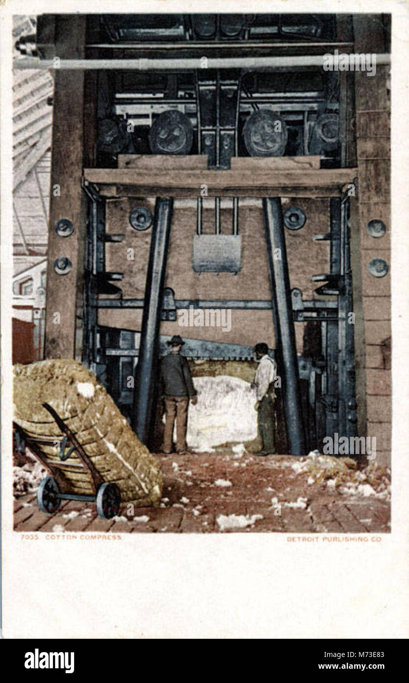 A photograph of a cotton compress, a machine used in the cotton ...