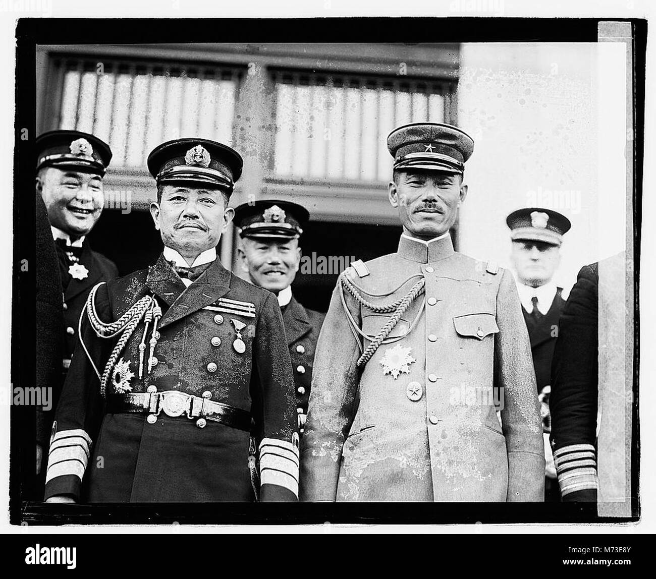 A historical image depicting Admiral Kato and Major General K. Tanaka ...