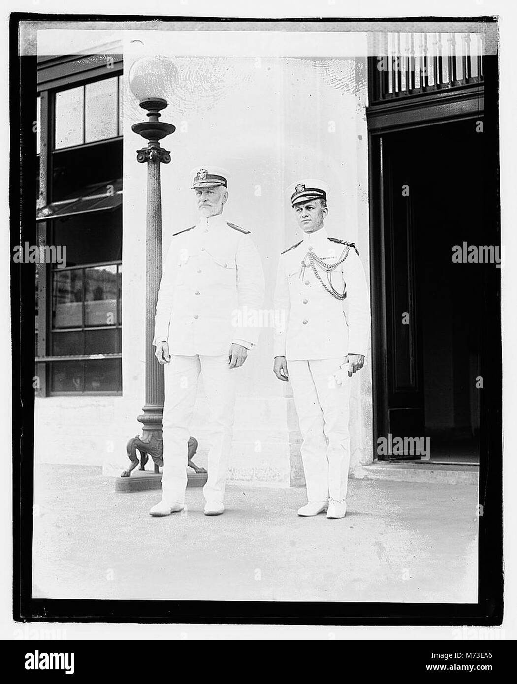 This photograph shows Admiral William S. Sims with his aide, capturing ...