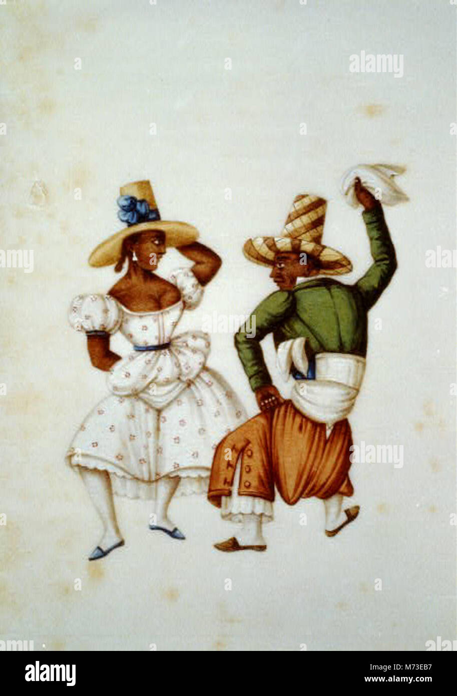 A photograph of a couple dancing in traditional Peruvian attire ...