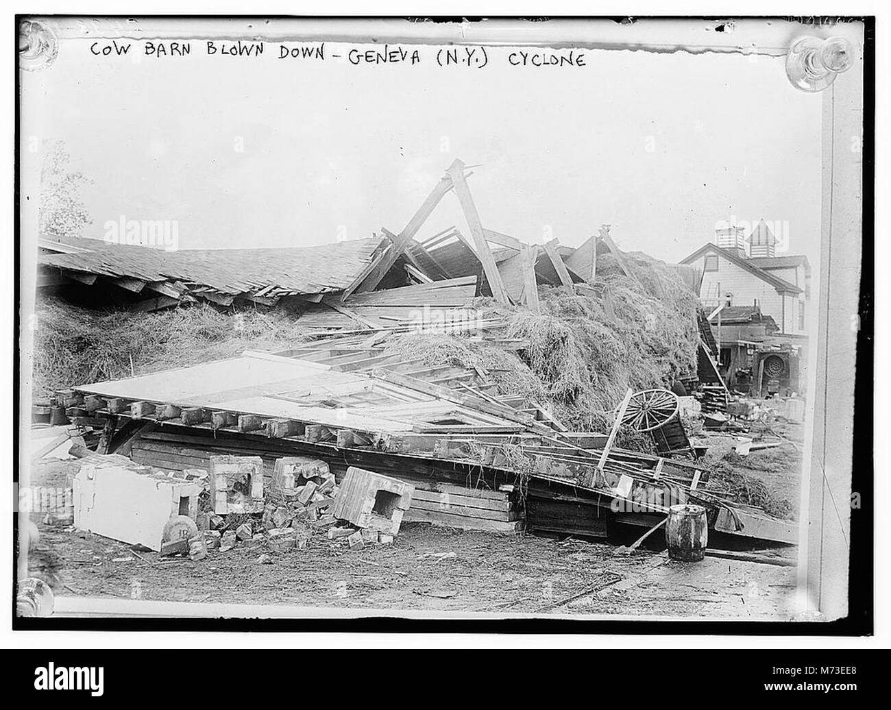 A photograph documenting the aftermath of a cyclone in Geneva, N.Y ...