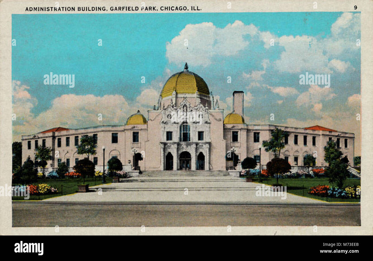 A photograph of the Administration Building at Garfield Park in Chicago ...