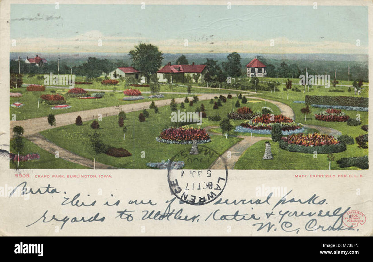 A view of Crapo Park, a public park located in Burlington, Iowa, known ...