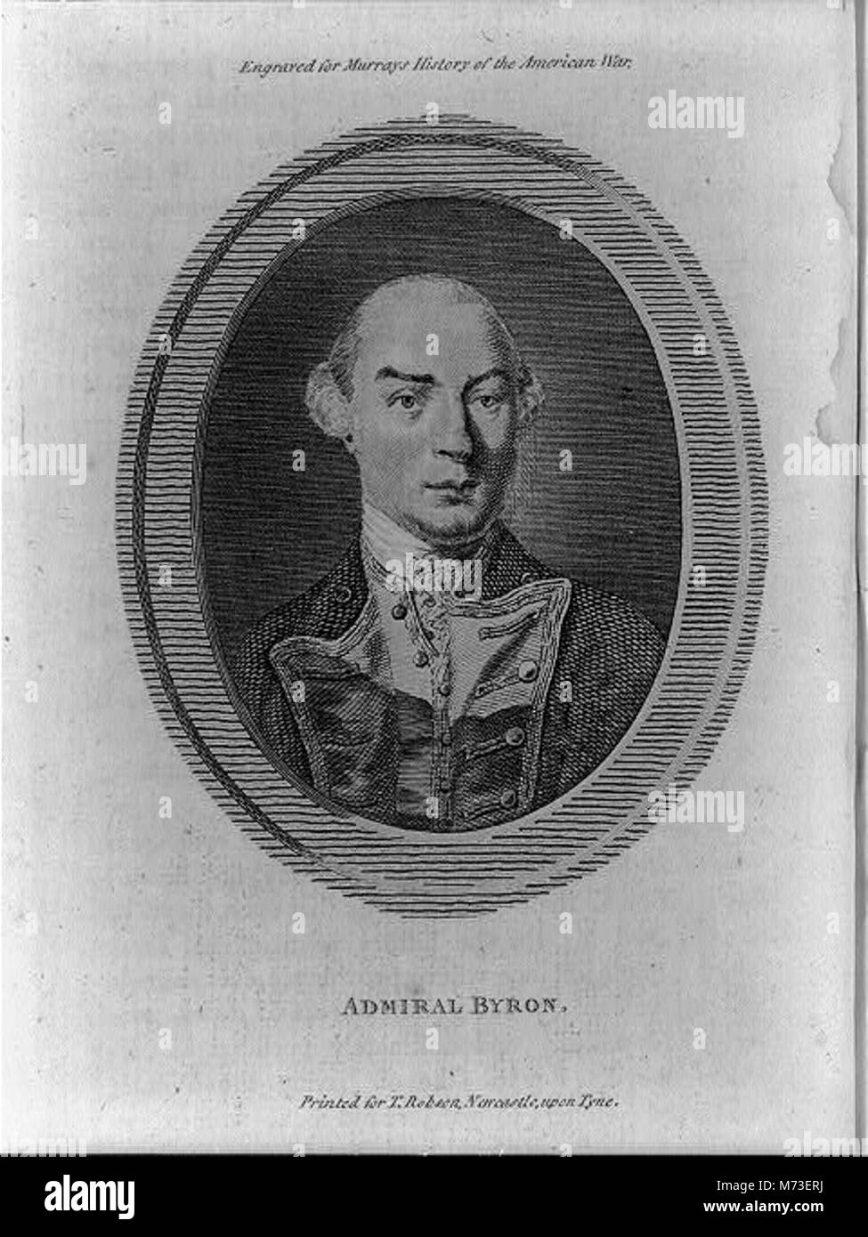 Admiral Byron, a key figure in naval history, is portrayed in this ...