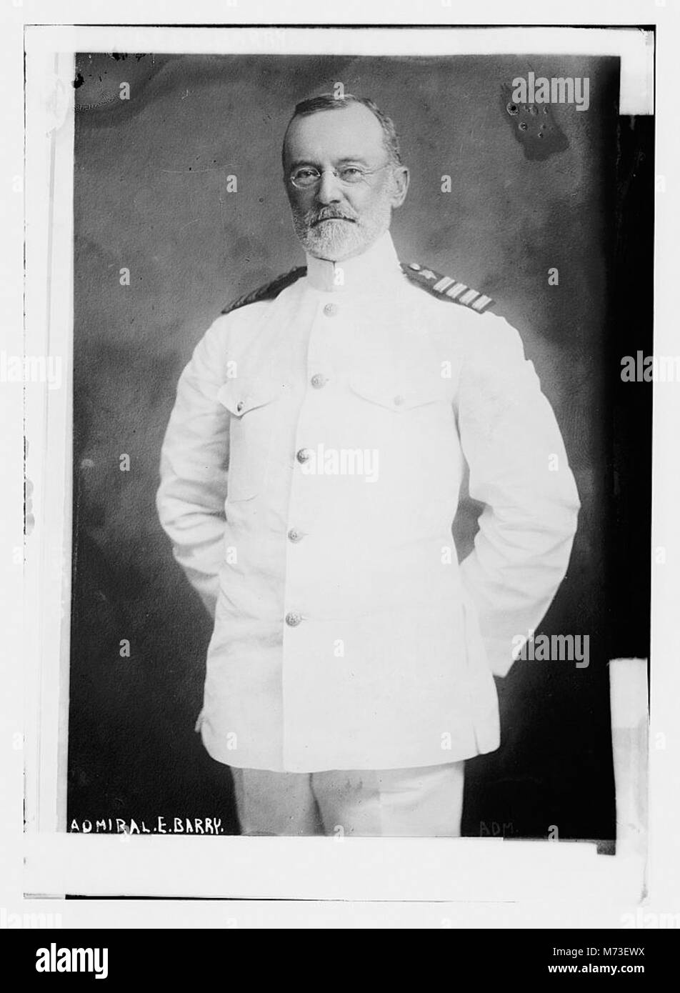 A portrait of Admiral E. Barry, a prominent figure in U.S. naval ...