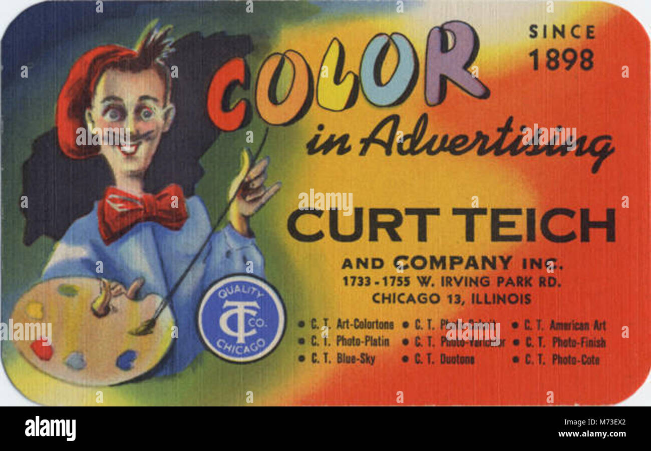 A photograph featuring Curt Teich & Company, a prominent American ...