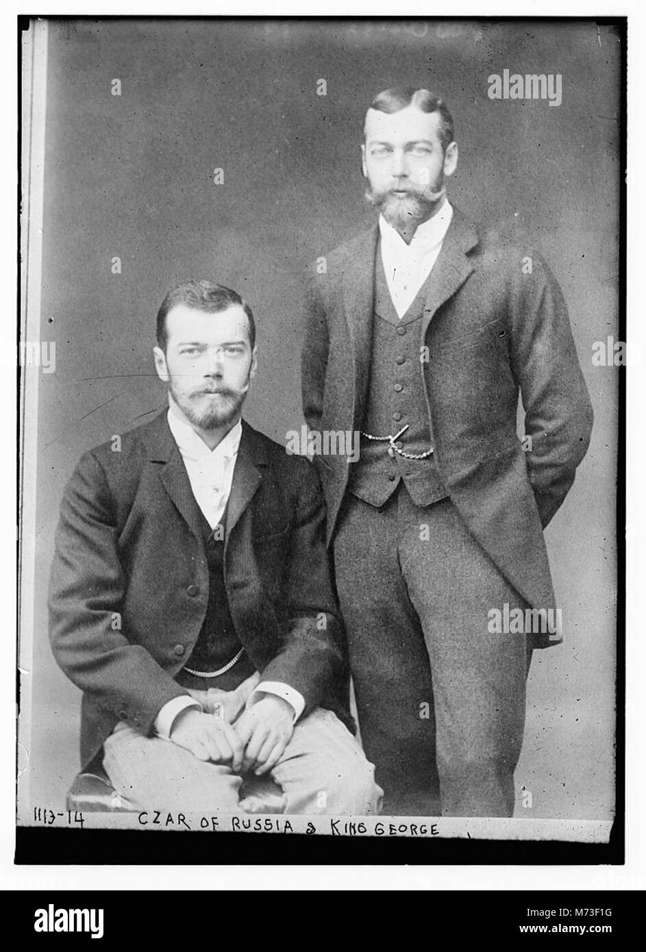 A photograph of the Czar of Russia with King George, likely during a ...