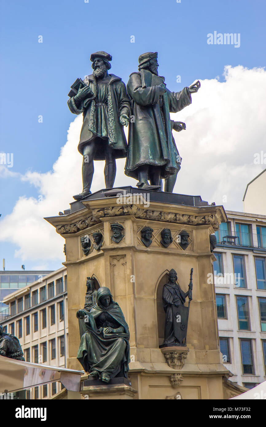 Gutenberg Memorial sculpture in Frankfurt am Main, Germany Stock Photo ...