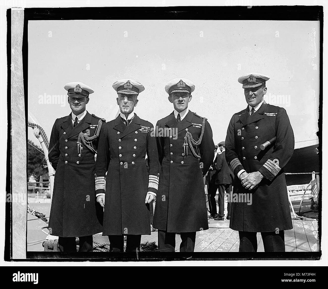 A formal photograph of Admiral Pakenham and his officers, likely taken ...
