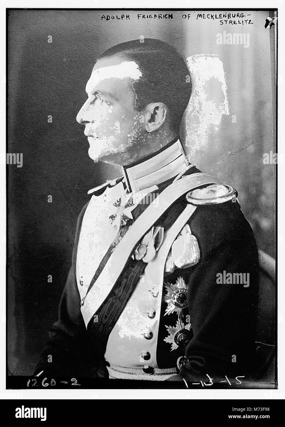 A portrait of Adolph Frederick of Mecklenburg-Strelitz, a German prince ...