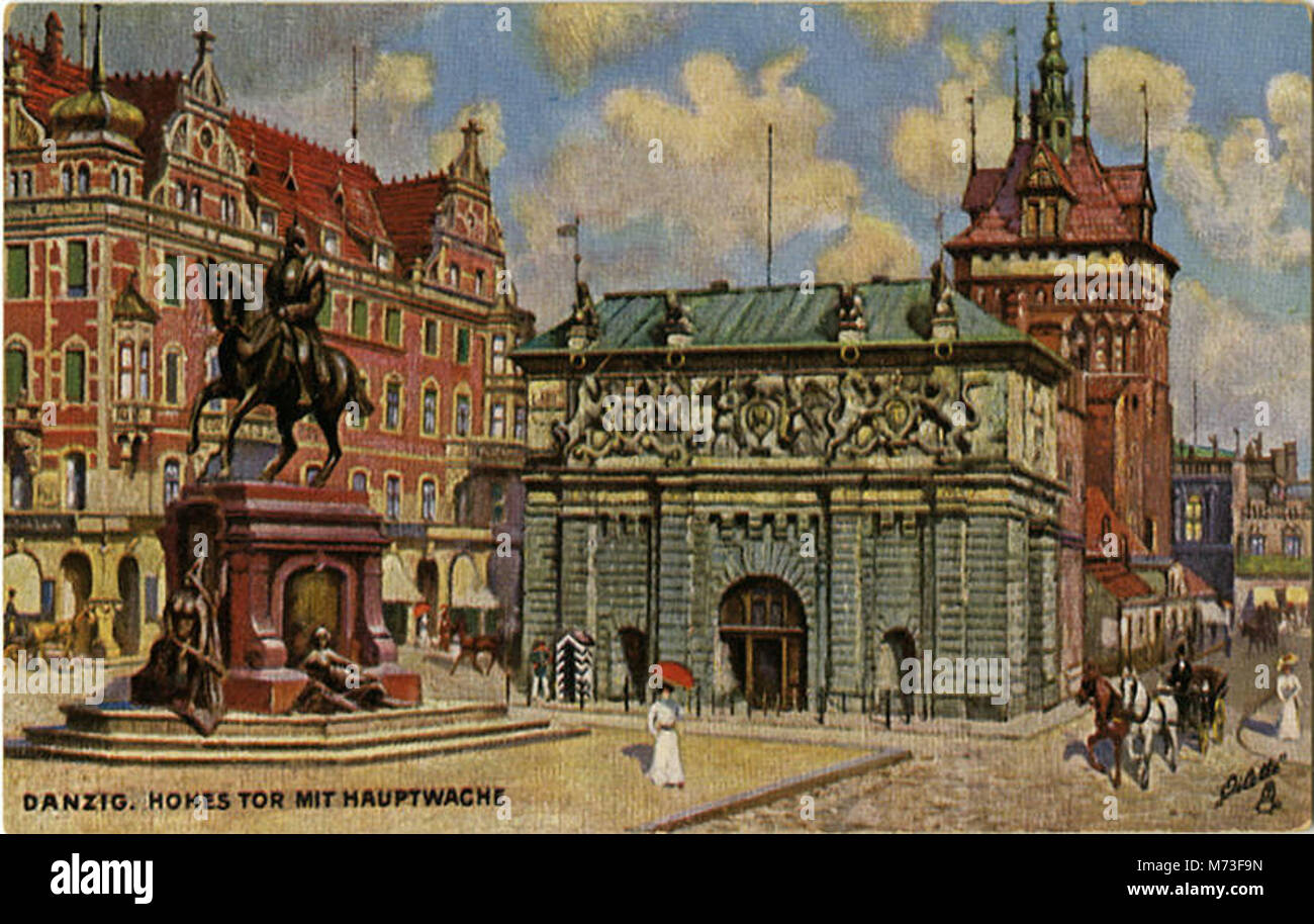 A historic photograph of the Hohes Tor (High Gate) and Hauptwache (Main ...