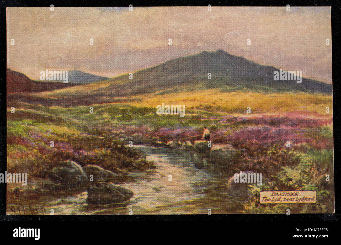 A scenic image of Dartmoor, specifically the Lyd River near Lydford ...