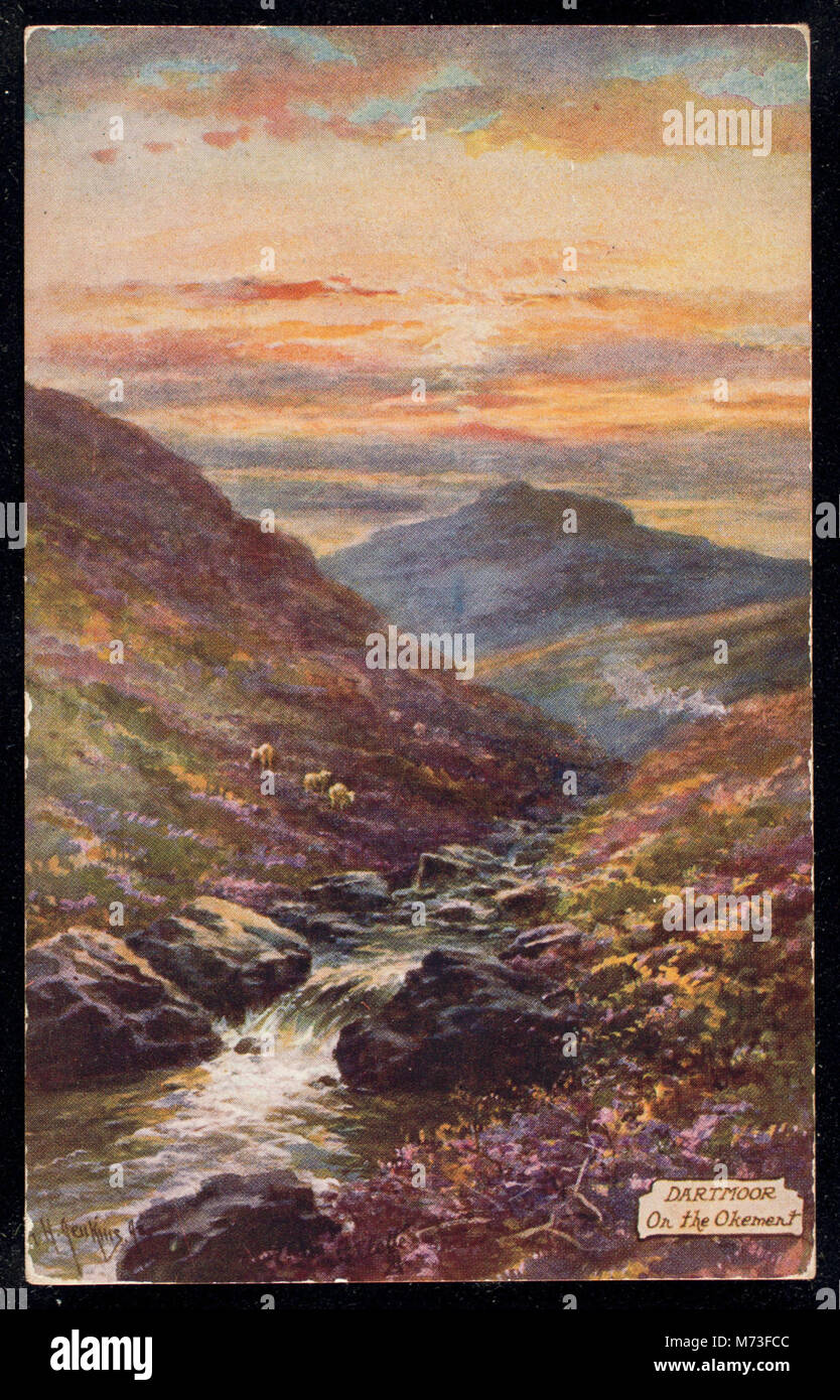 This photograph depicts Dartmoor, a region in Devon, England, known for ...