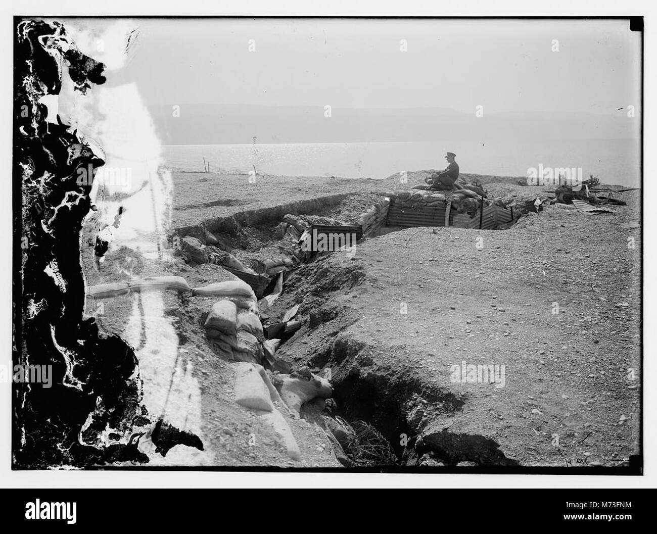 A view of the Dead Sea, a saltwater lake bordered by Jordan, Israel ...