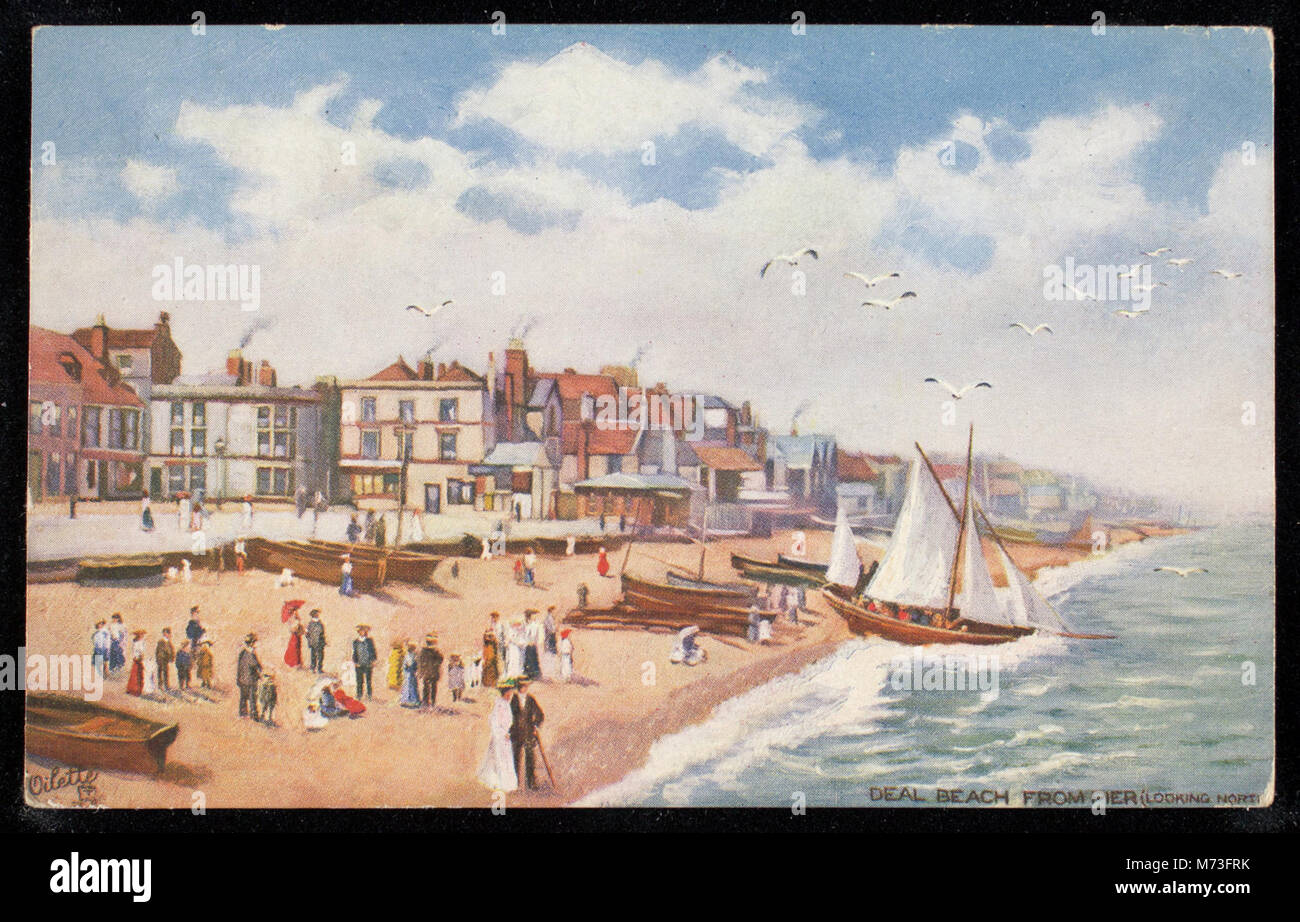 This image shows a view of Deal Beach from the pier, looking northward ...