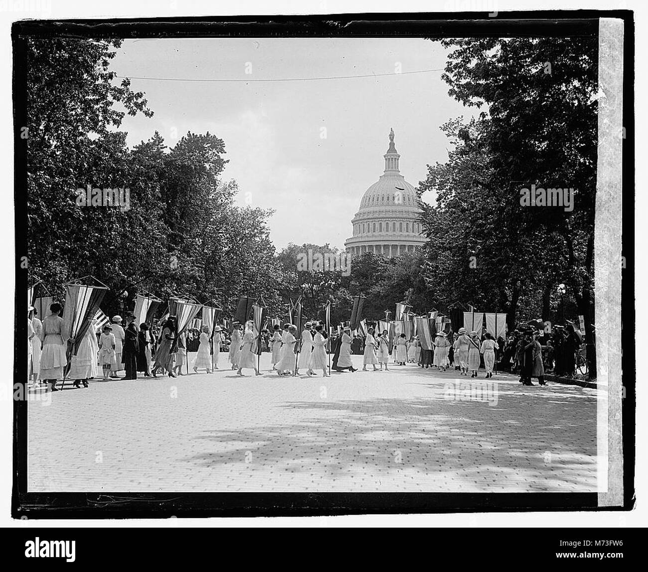 This photograph shows the dedication ceremony of the National Woman's ...