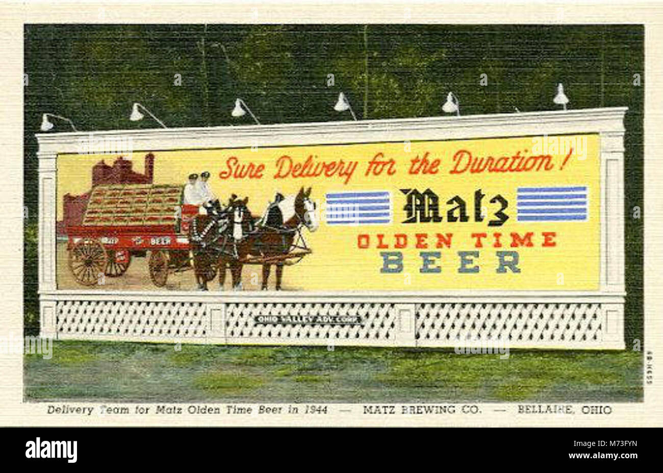 This 1944 photograph shows the delivery team for Matz Olden Time Beer ...