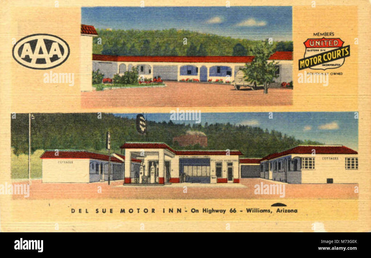 An exterior view of the Del Sue Motor Inn, highlighting its mid-century ...