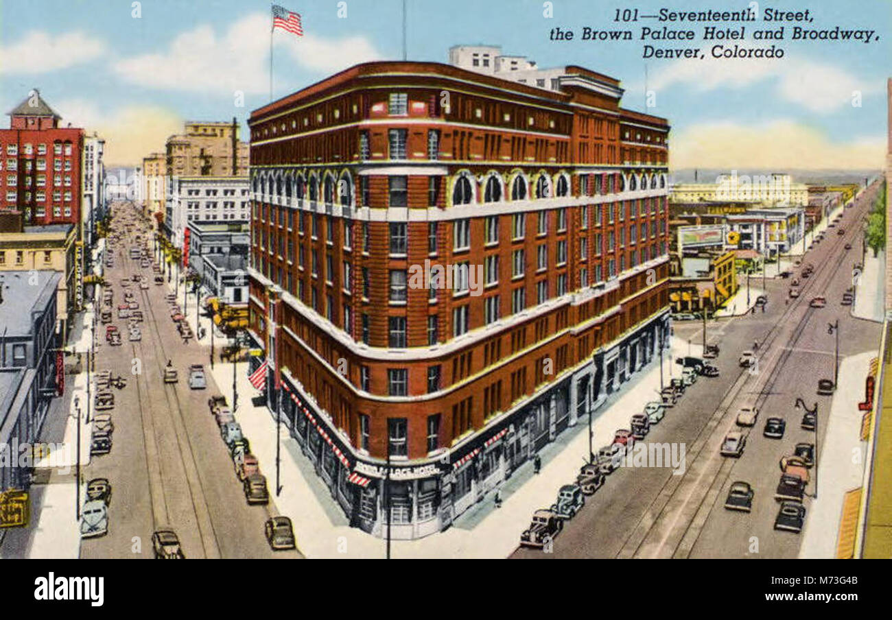 The Brown Palace Hotel, located on Seventeenth Street in Denver ...