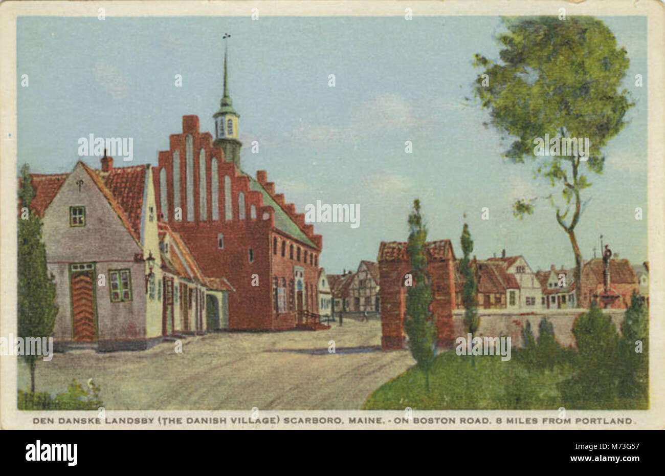 A replica of a medieval Danish village, known as Den Danske Landsby ...